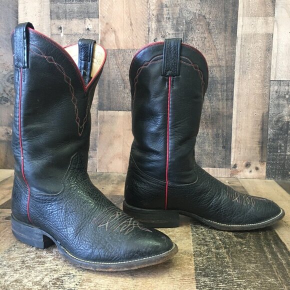 Hondo | Shoes | Hondo Vintage Round Toe Black Cowboy Boots Mens 8 D ...